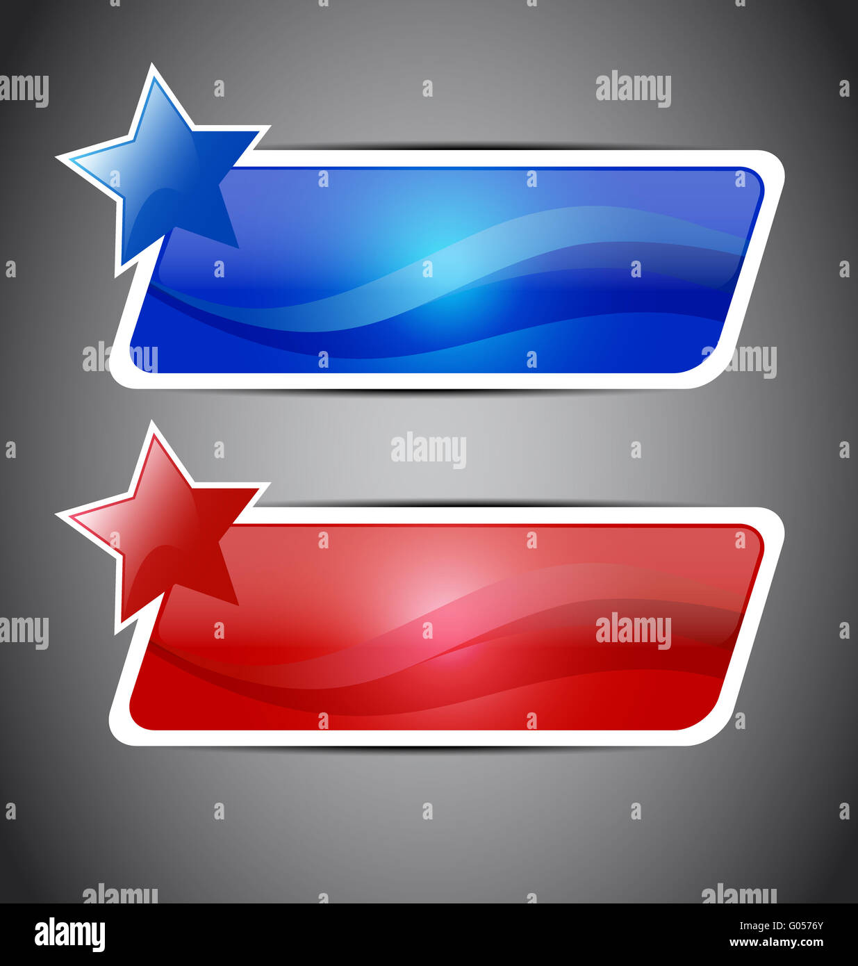 Glossy double sticker vector Stock Photo - Alamy