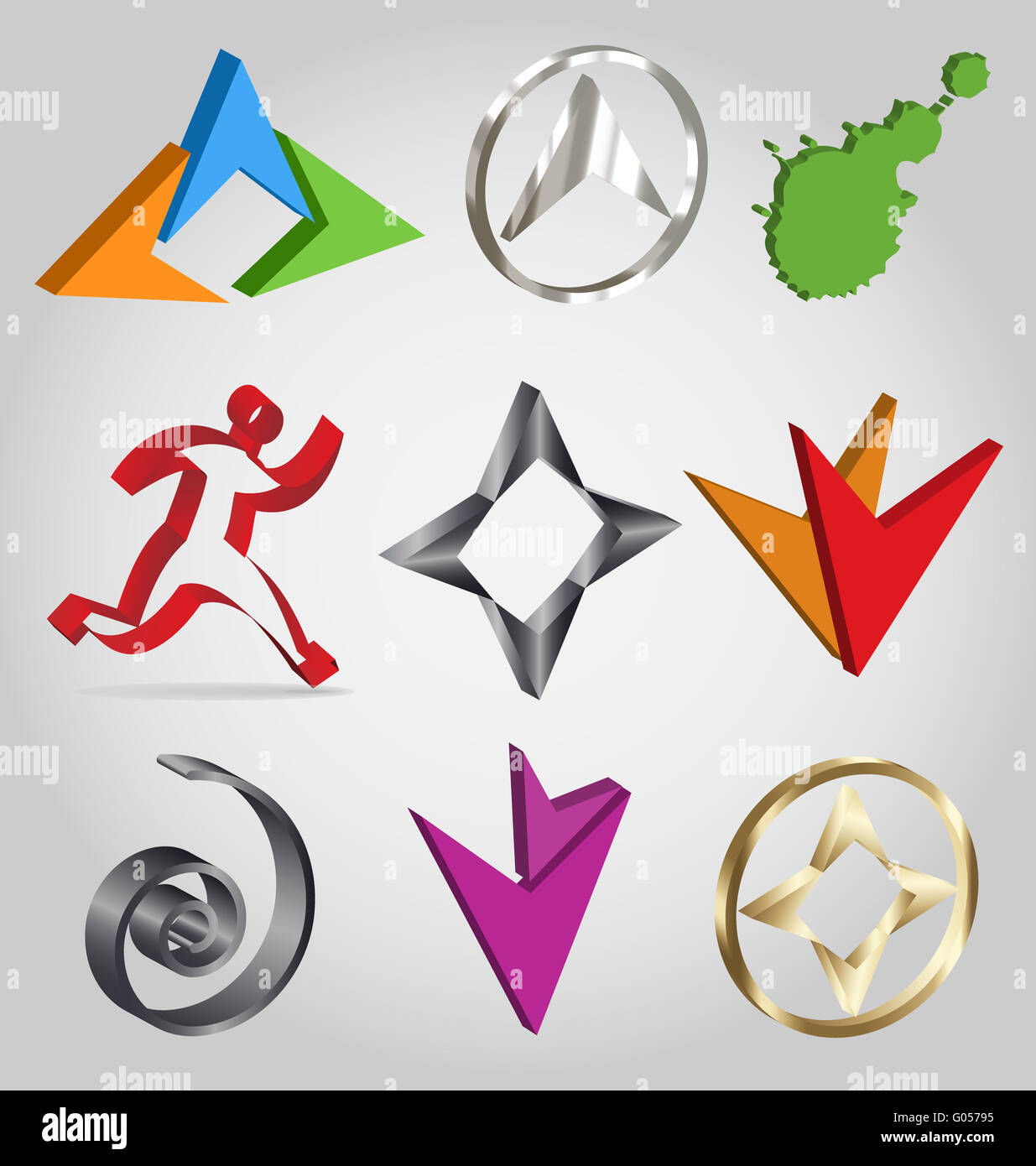 Vector 3D logo collection Stock Photo - Alamy