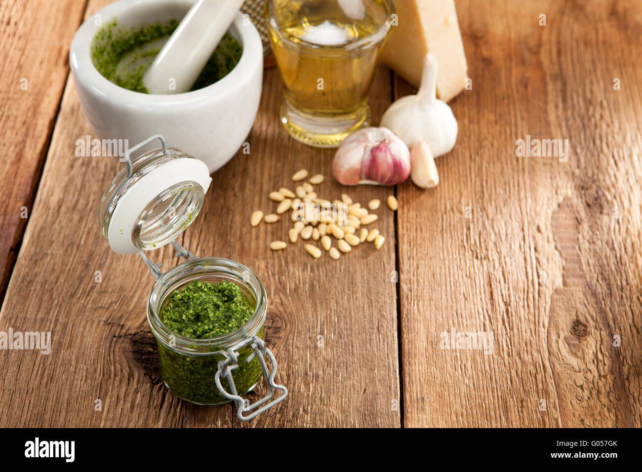 Glass homemade ramson pesto hi-res stock photography and images - Alamy