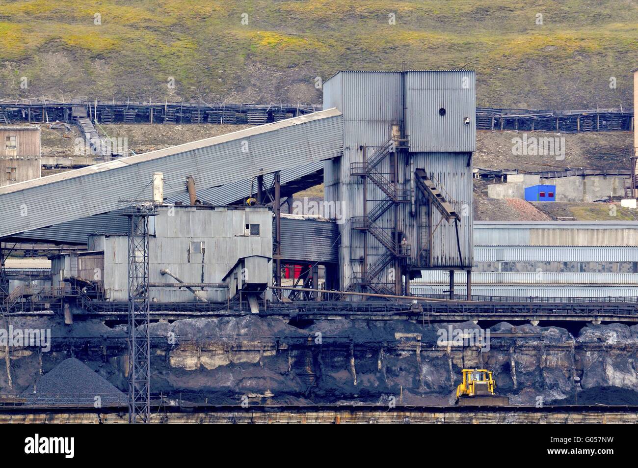 Barentsburg, coal mining, mining settlement on Sva Stock Photo - Alamy