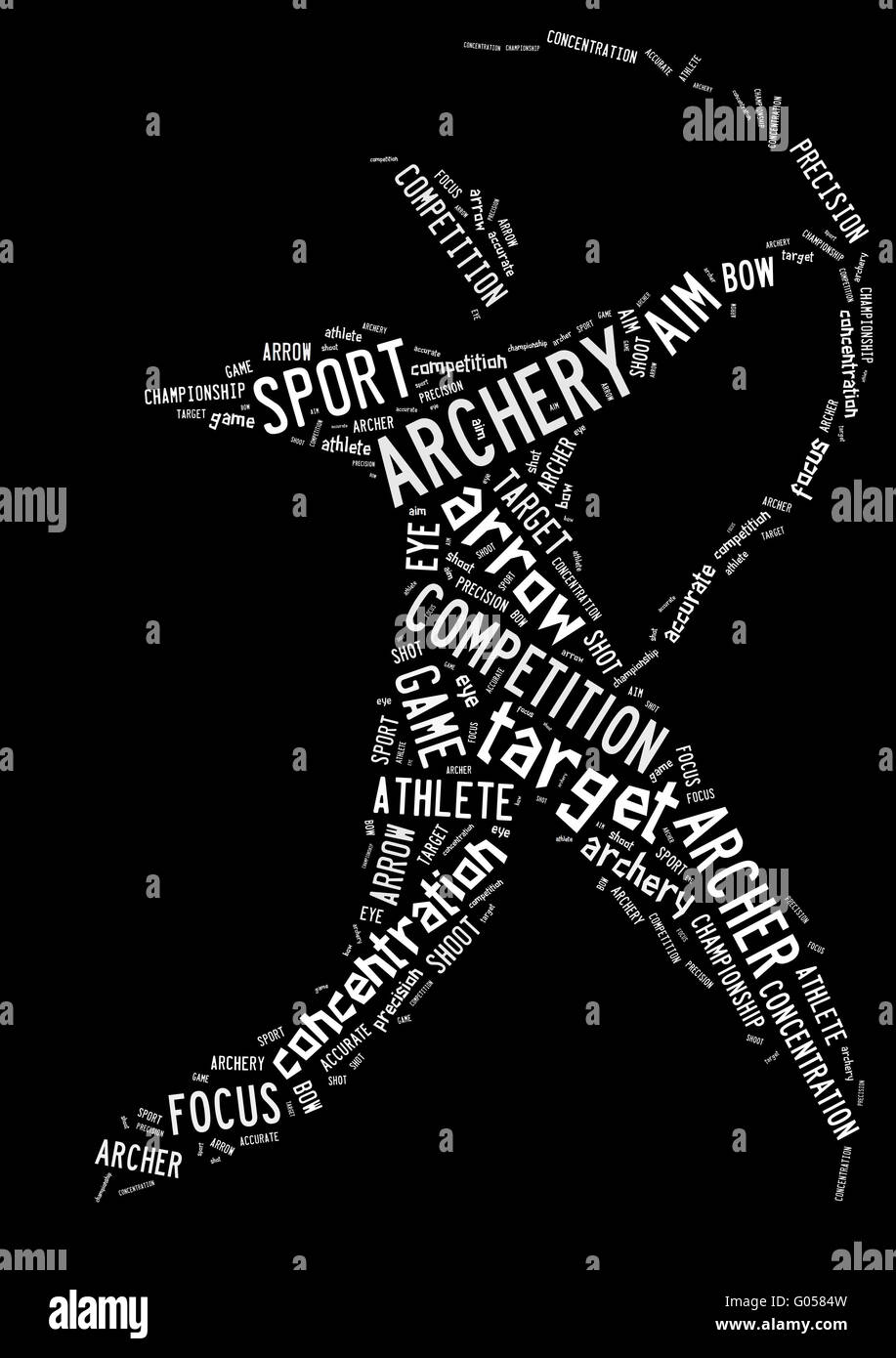 Archery pictogram on black background Stock Photo - Alamy