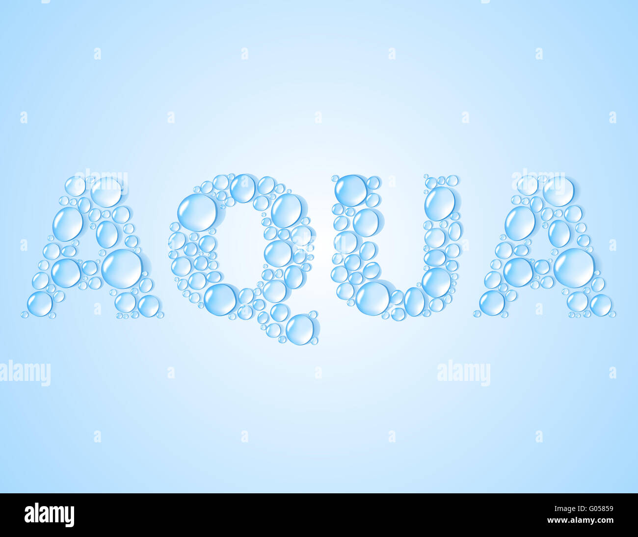 water drops shaped word AQUA - vector background Stock Photo - Alamy