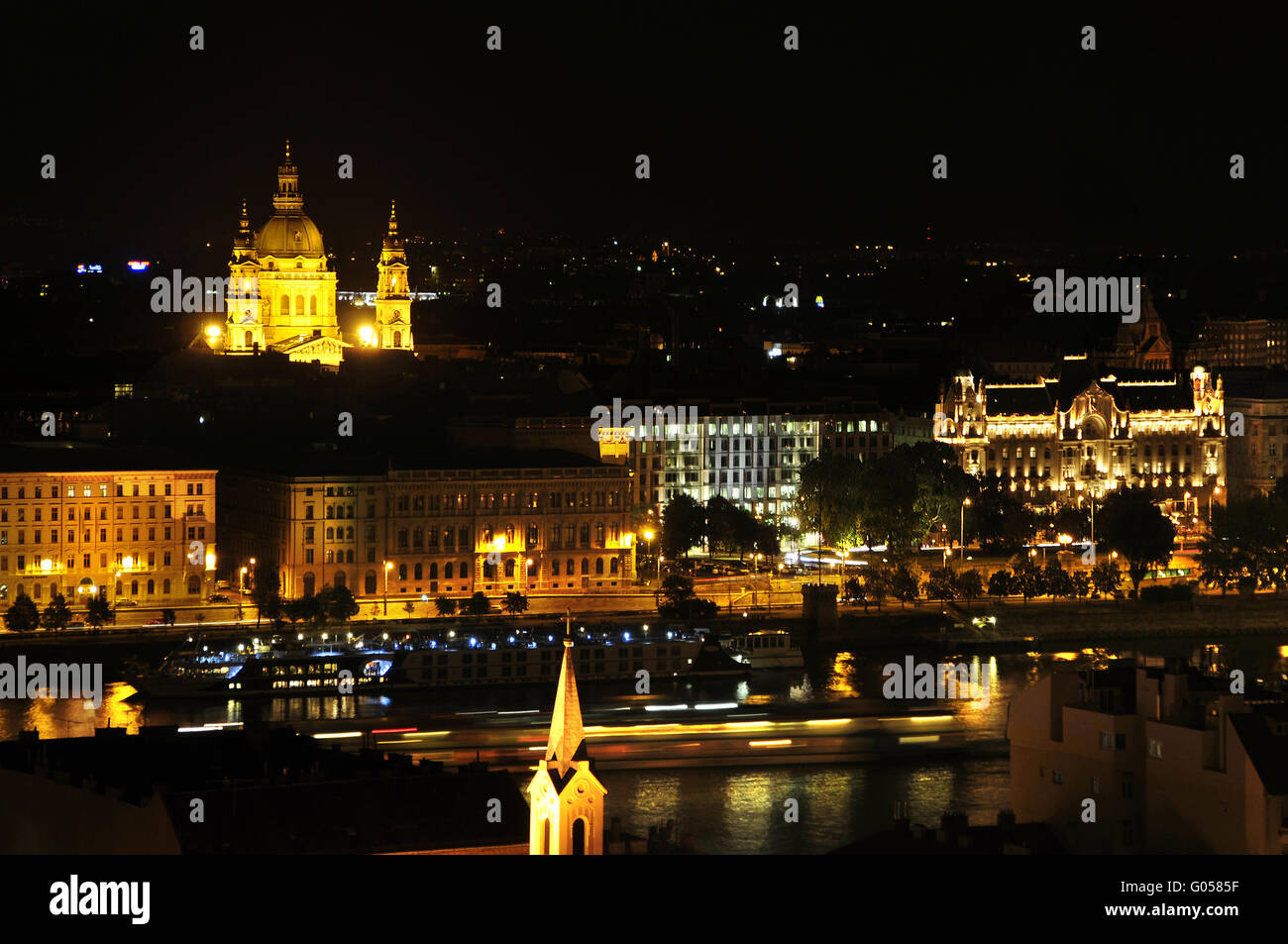View from the Buda side on the Pest side at night Stock Photo - Alamy