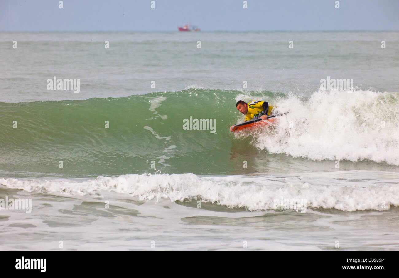 Bodyboader on 2nd Championship Impoxibol, 2011 Stock Photo - Alamy
