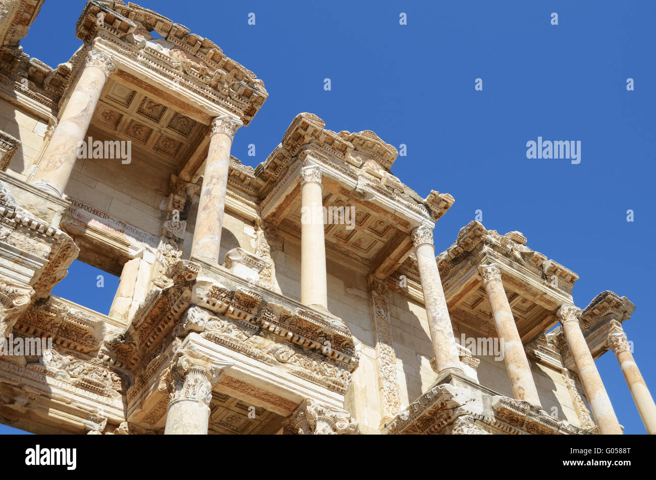 Roman Library of Celsus in Ephesus (Efes) from Roman time Stock Photo ...