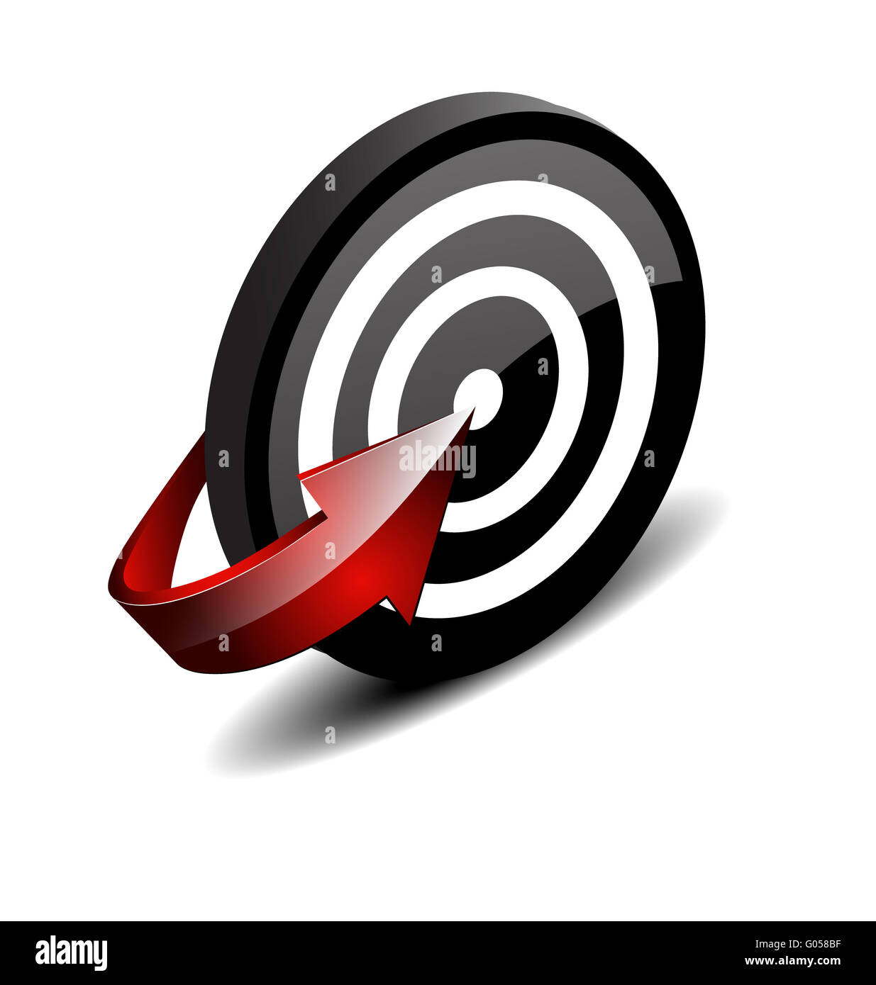 Target with focused arrow Stock Photo - Alamy