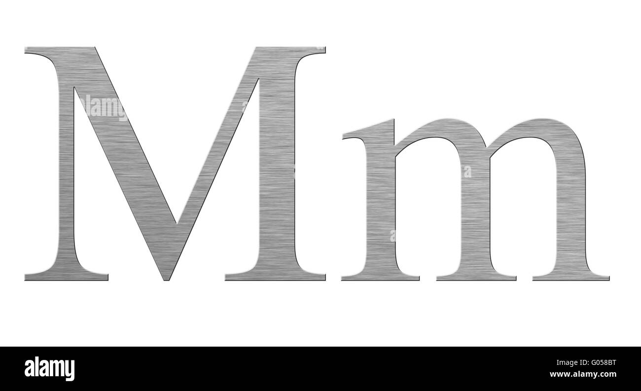 Metal texture made in the shape of english letter Stock Photo - Alamy