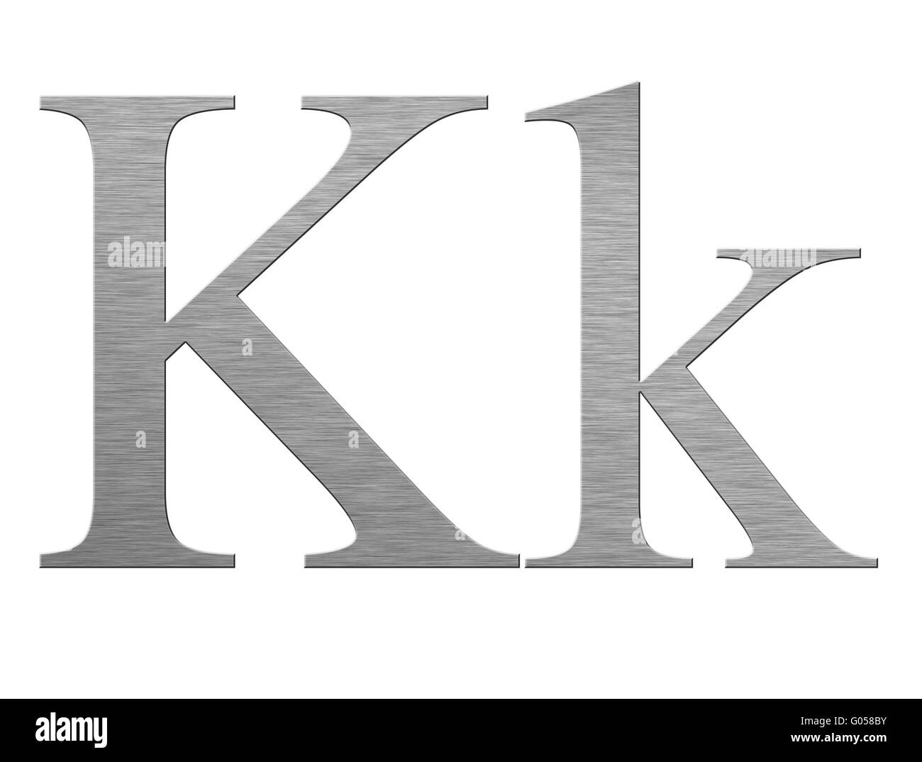 Metal texture made in the shape of english letter Stock Photo - Alamy