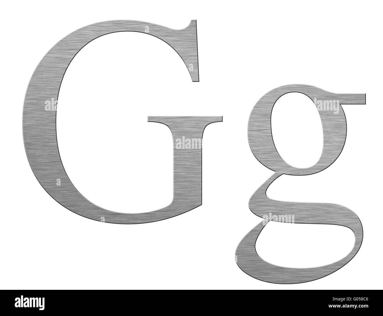 Metal texture made in the shape of english letter Stock Photo - Alamy
