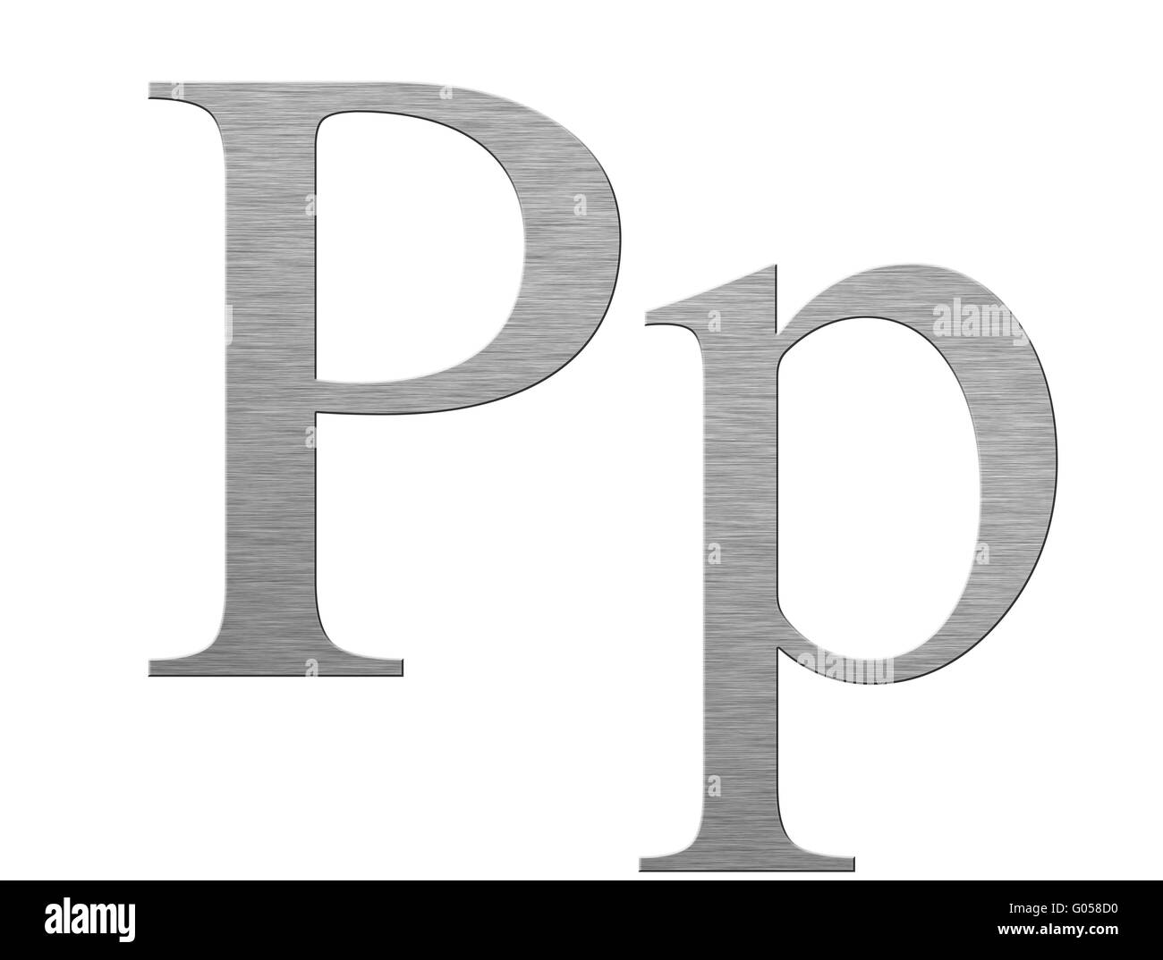 Metal texture made in the shape of english letter Stock Photo - Alamy
