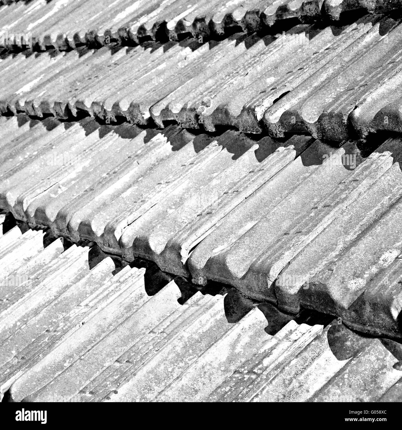 old roof in italy the line and texture of diagonal architecture Stock ...