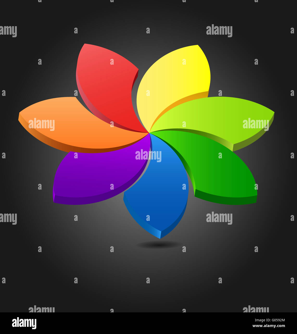 3D flower chromatic wheel Stock Photo - Alamy