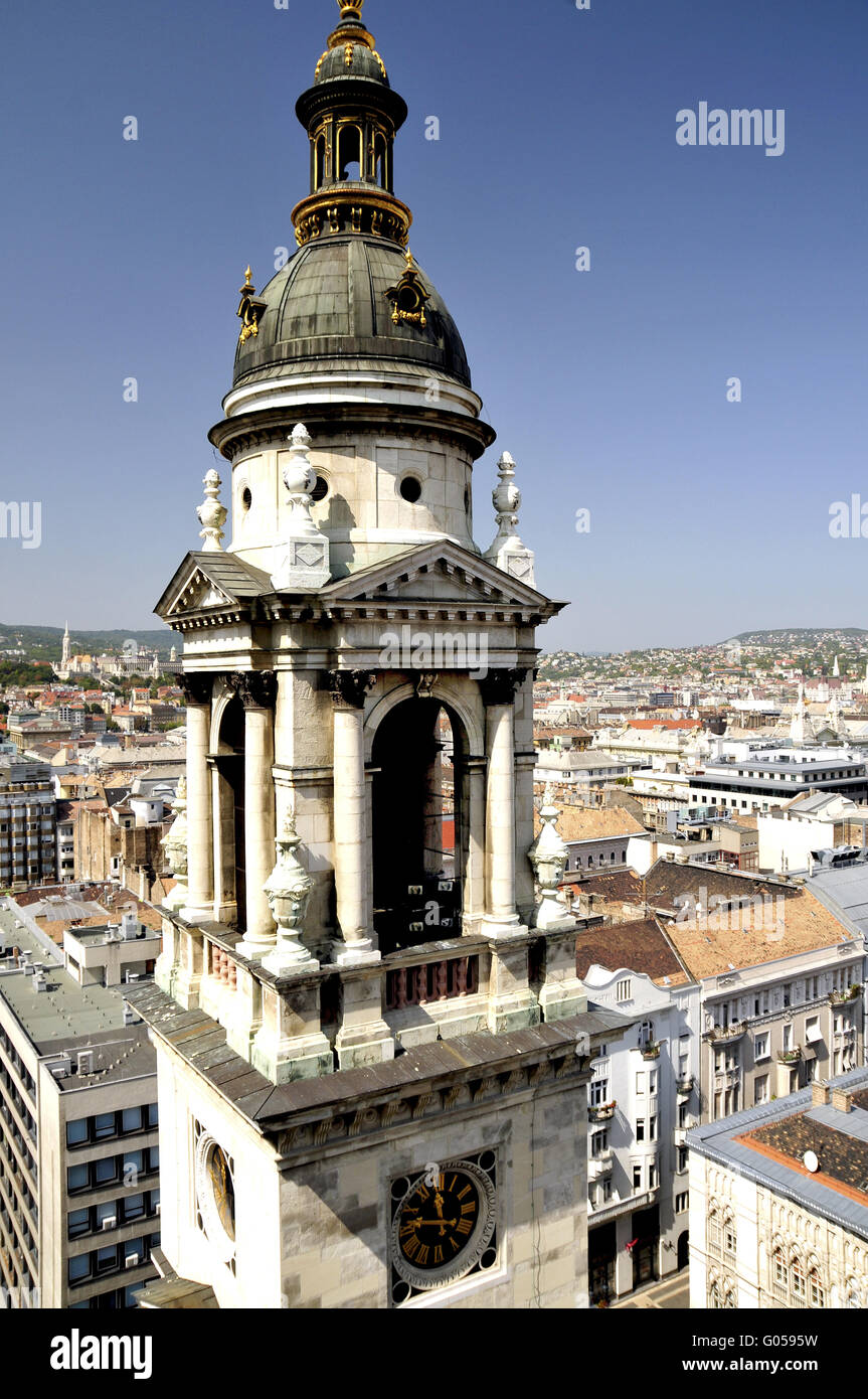 Watch and clock tower of the Basilica of St. Steph Stock Photo - Alamy