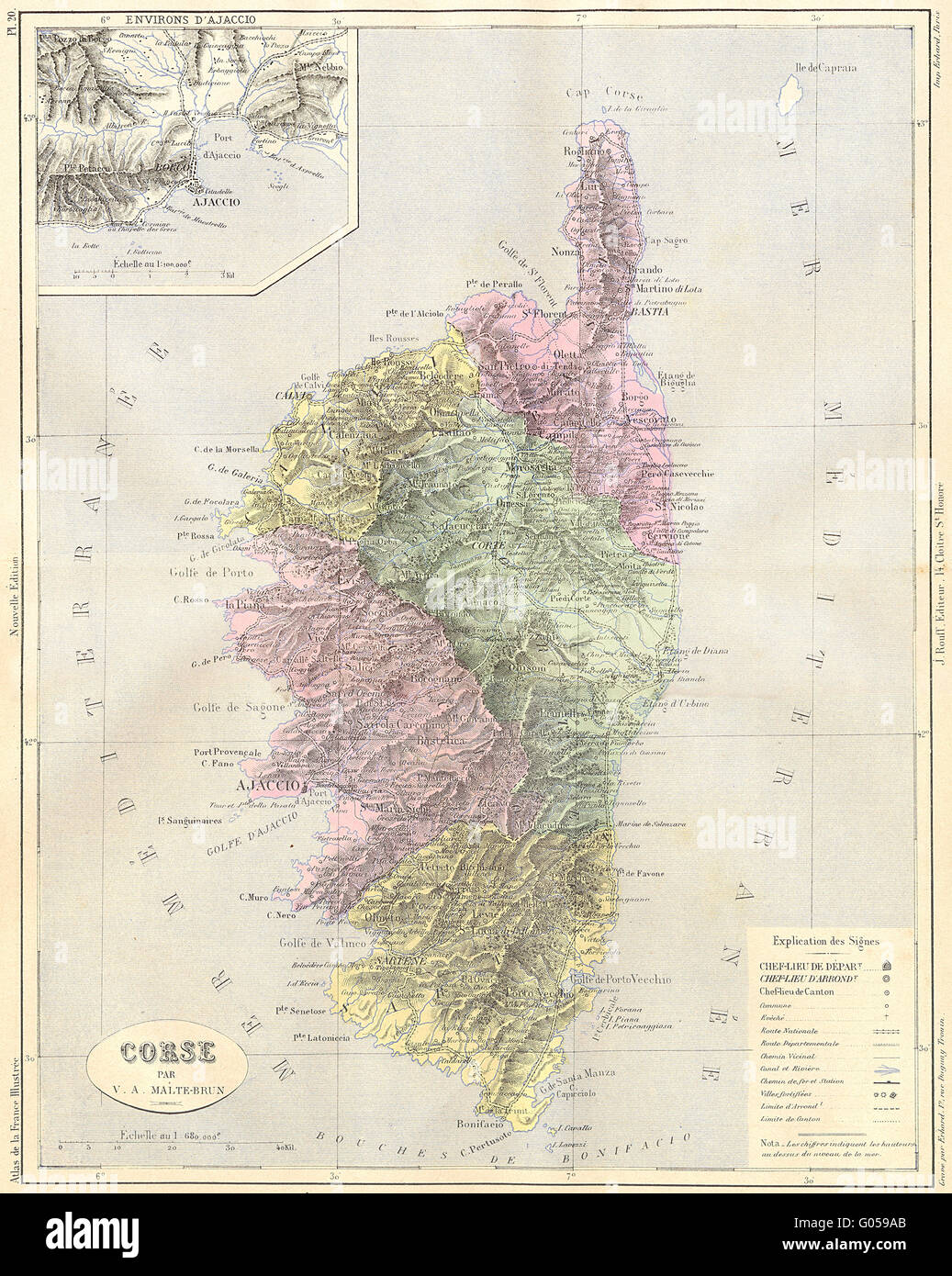 Ajaccio map hi-res stock photography and images - Alamy