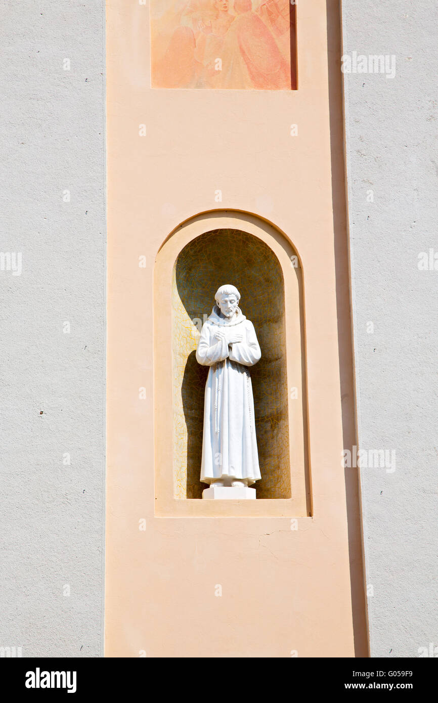 marble in old historical construction italy europe milan and statue ...