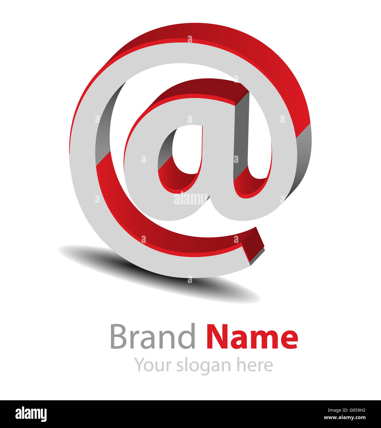 Vector brand red-grey3D logo Stock Photo - Alamy