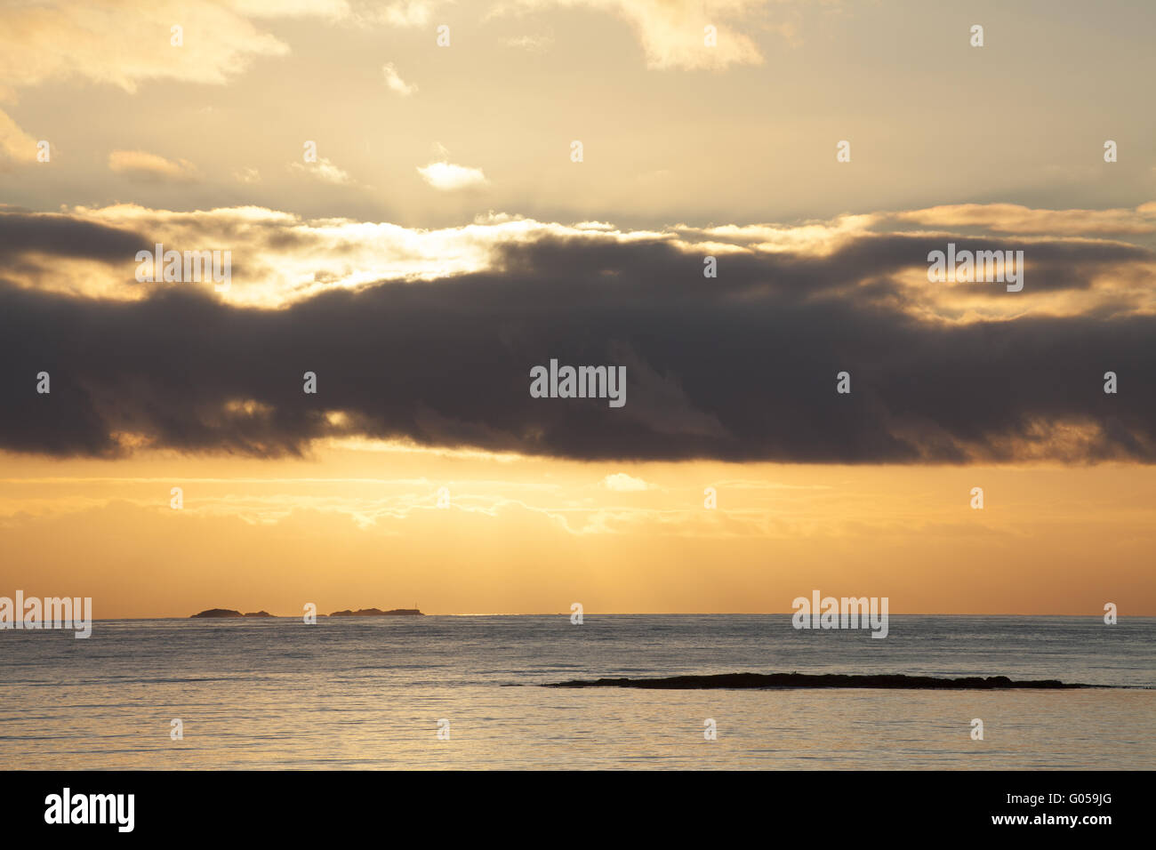 Midsummer night at Seacoast Ramberg, north norway Stock Photo - Alamy