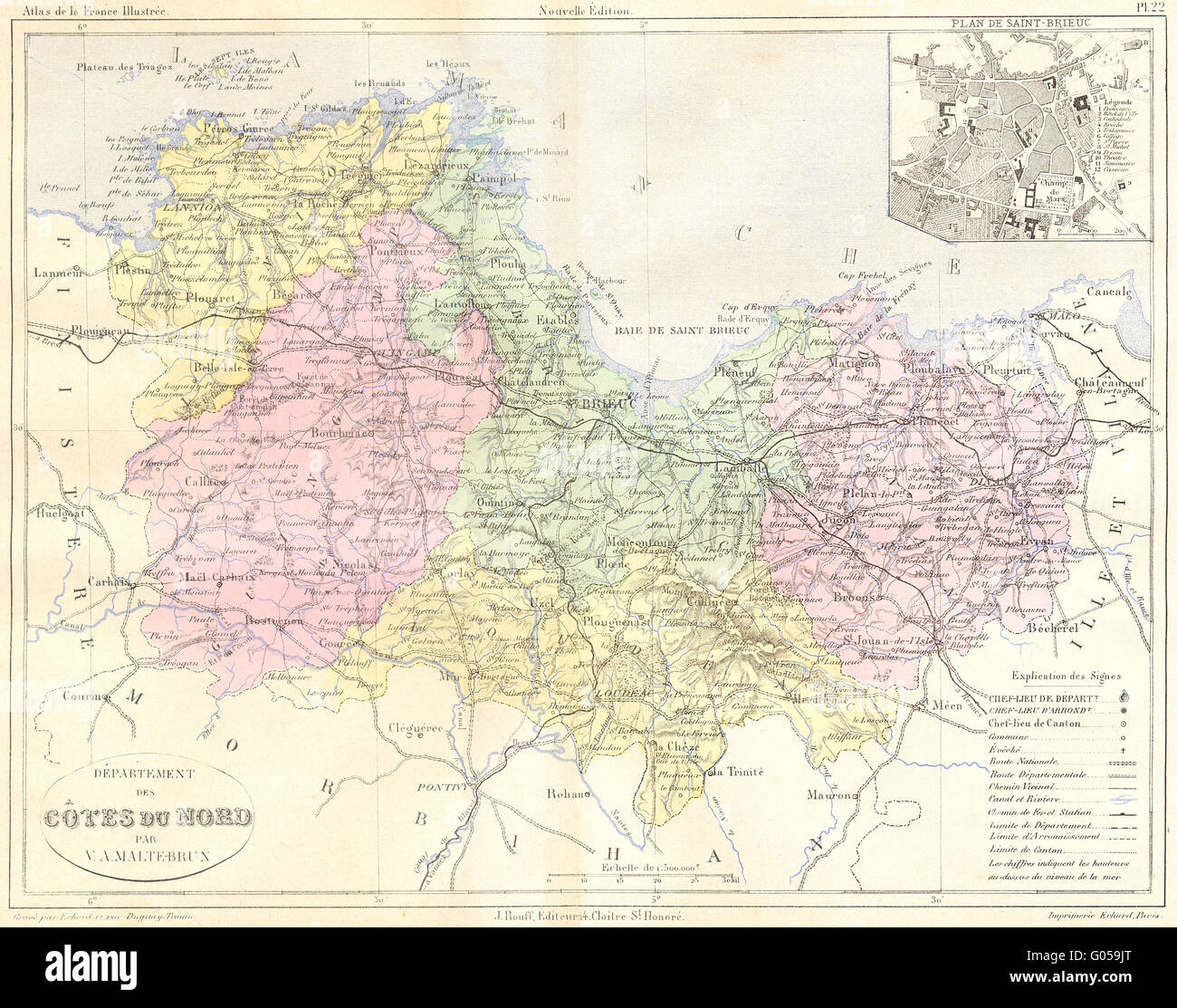 St brieuc map hi-res stock photography and images - Alamy