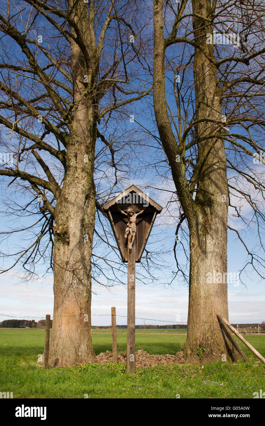 Cross inri forest hiking trees hi-res stock photography and images - Alamy