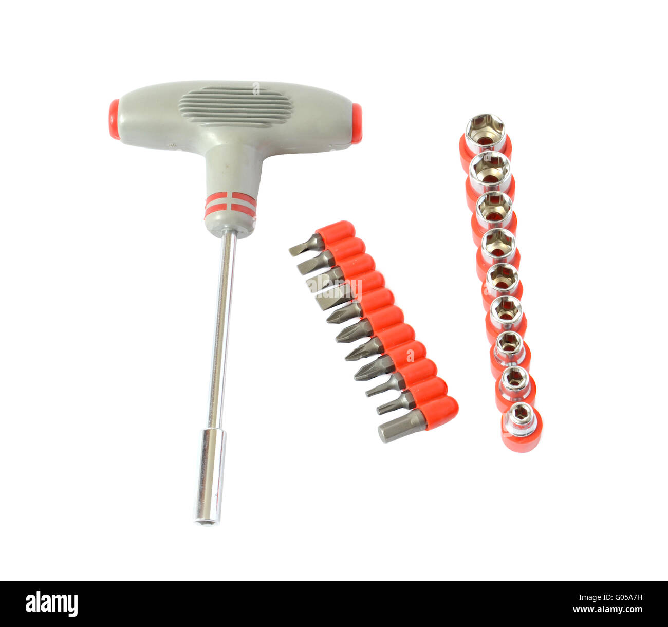 universal tool kit, demountable screw-drivers and wrenches Stock Photo ...