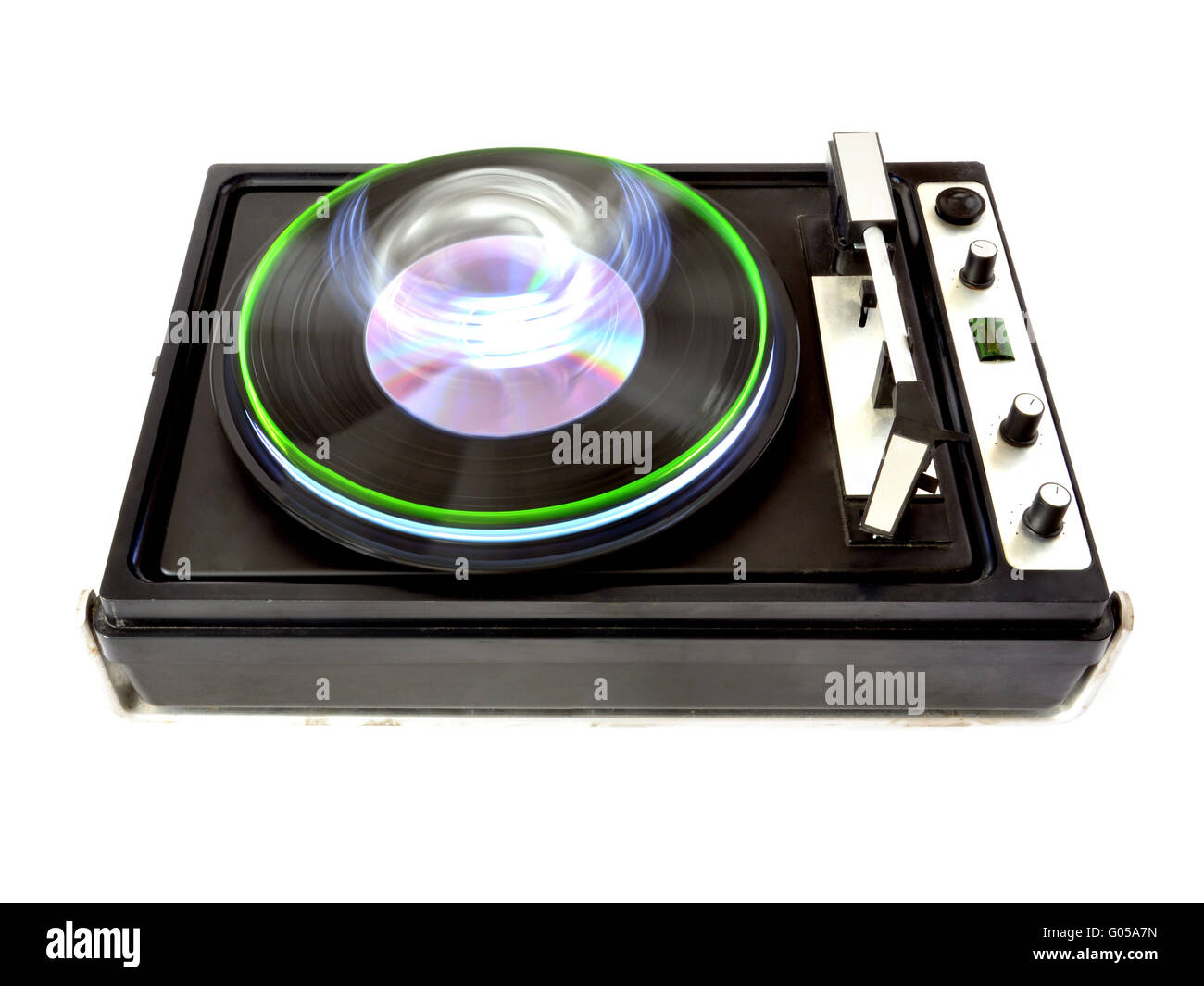 Rendered vinyl player isolated on white background Stock Photo - Alamy