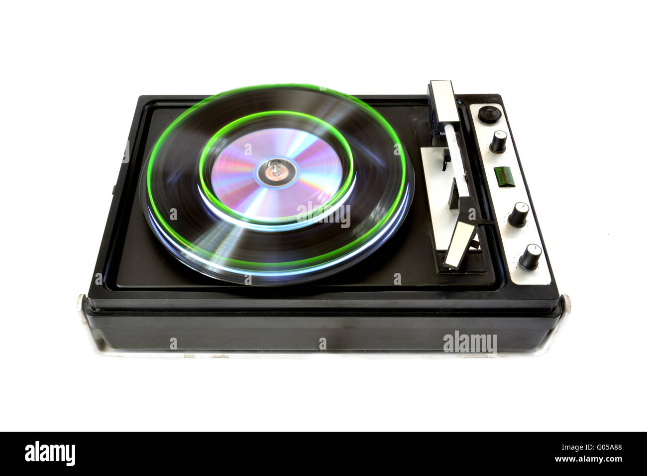 Rendered vinyl player isolated on white background Stock Photo - Alamy