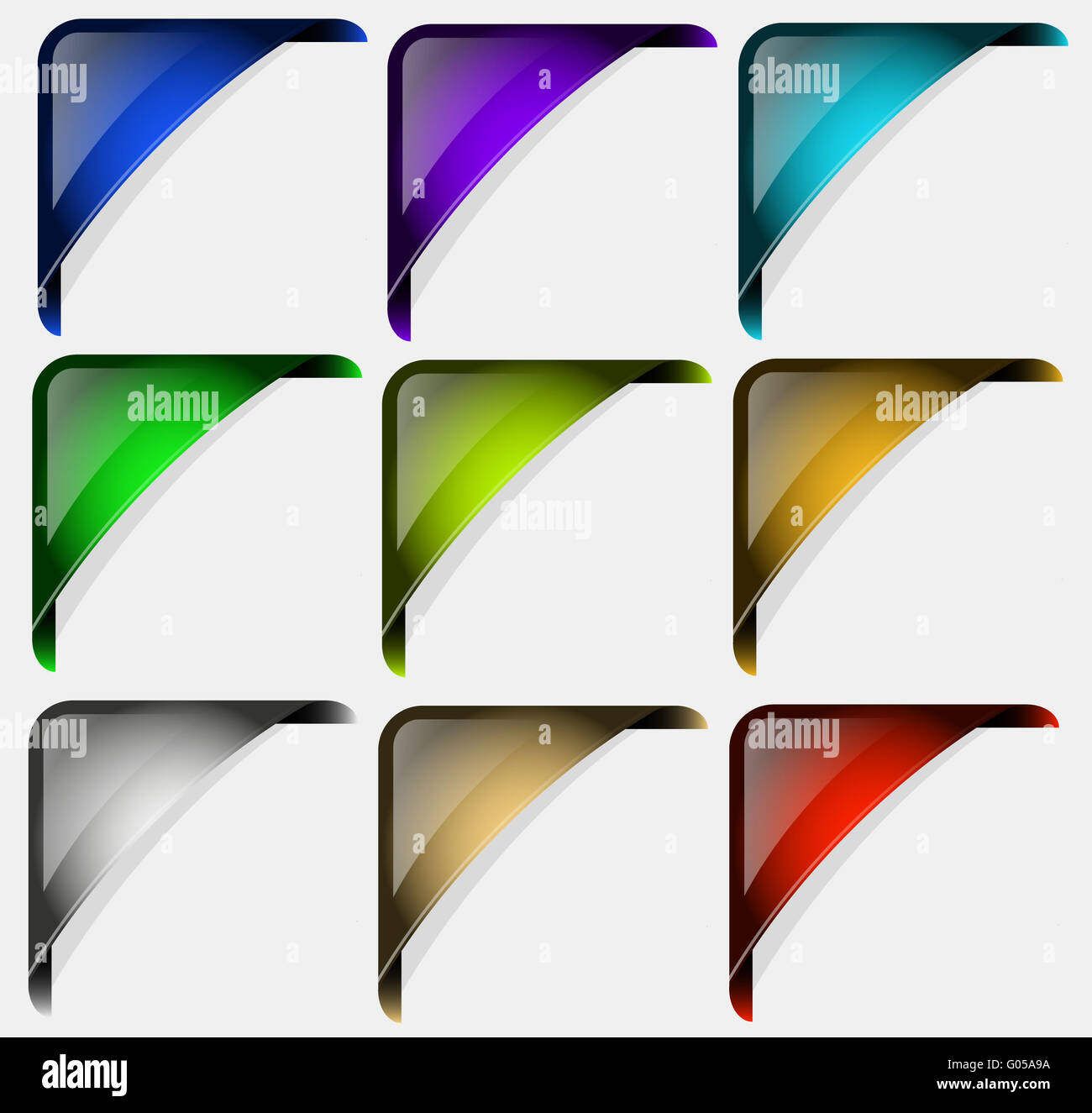 Colorful vector corner set Stock Photo - Alamy