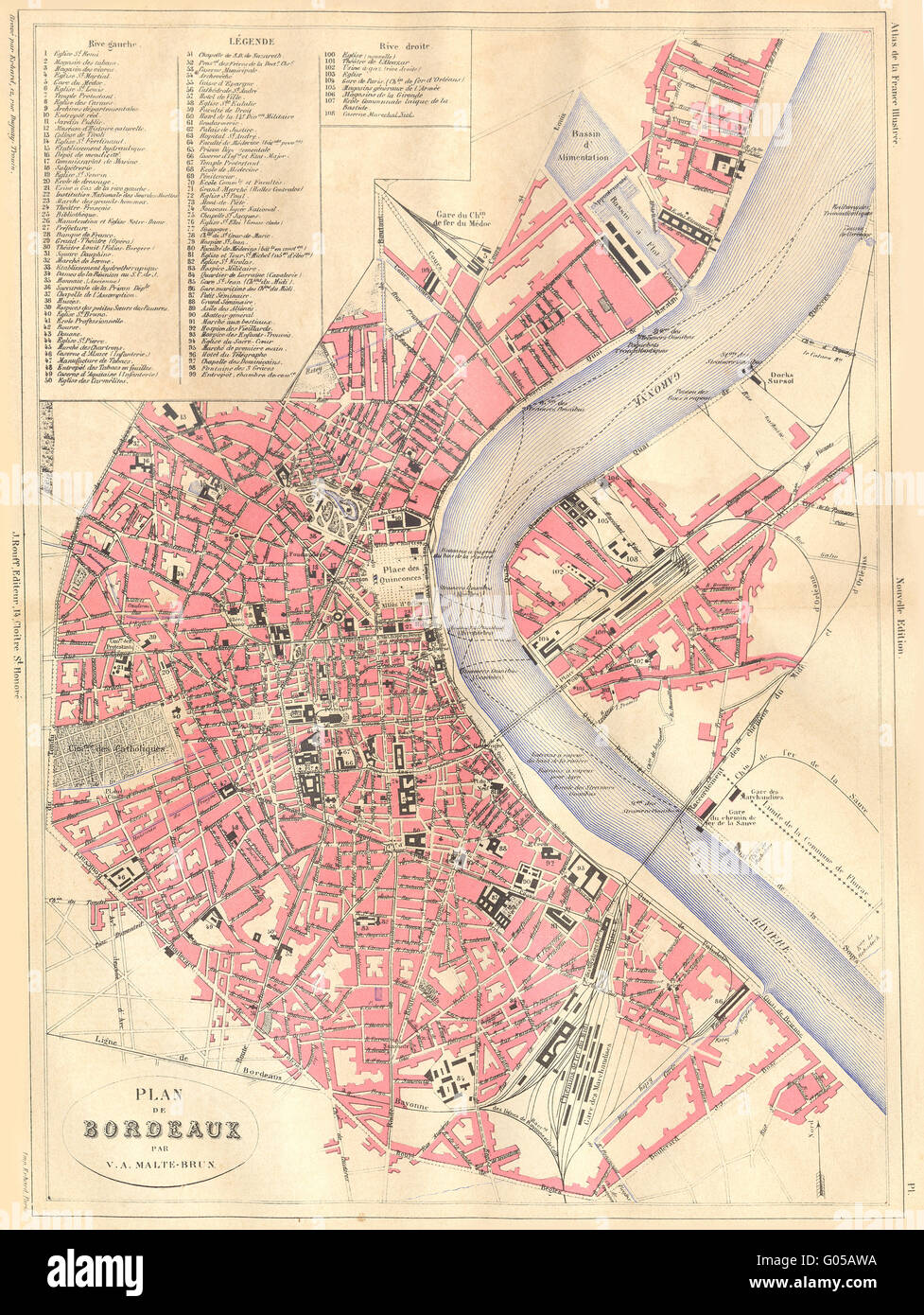 Antique map of bordeaux hi-res stock photography and images - Alamy