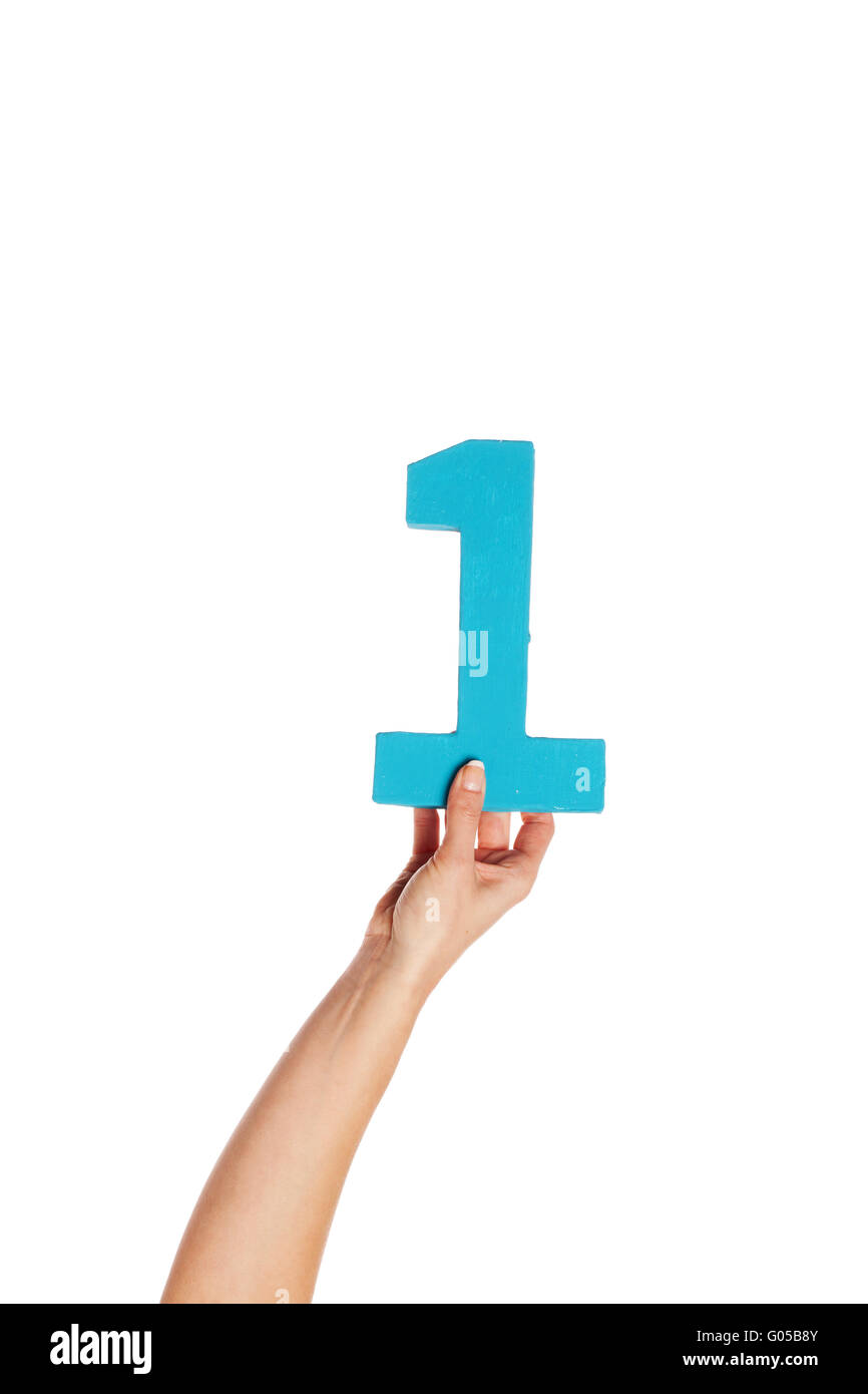 hand holding up the number one from the bottom Stock Photo - Alamy