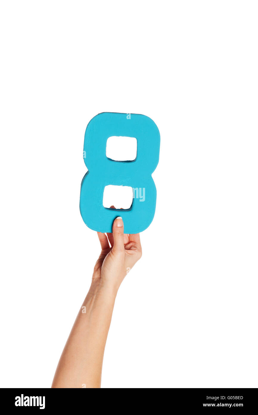 hand holding up the number eight from the bottom Stock Photo - Alamy