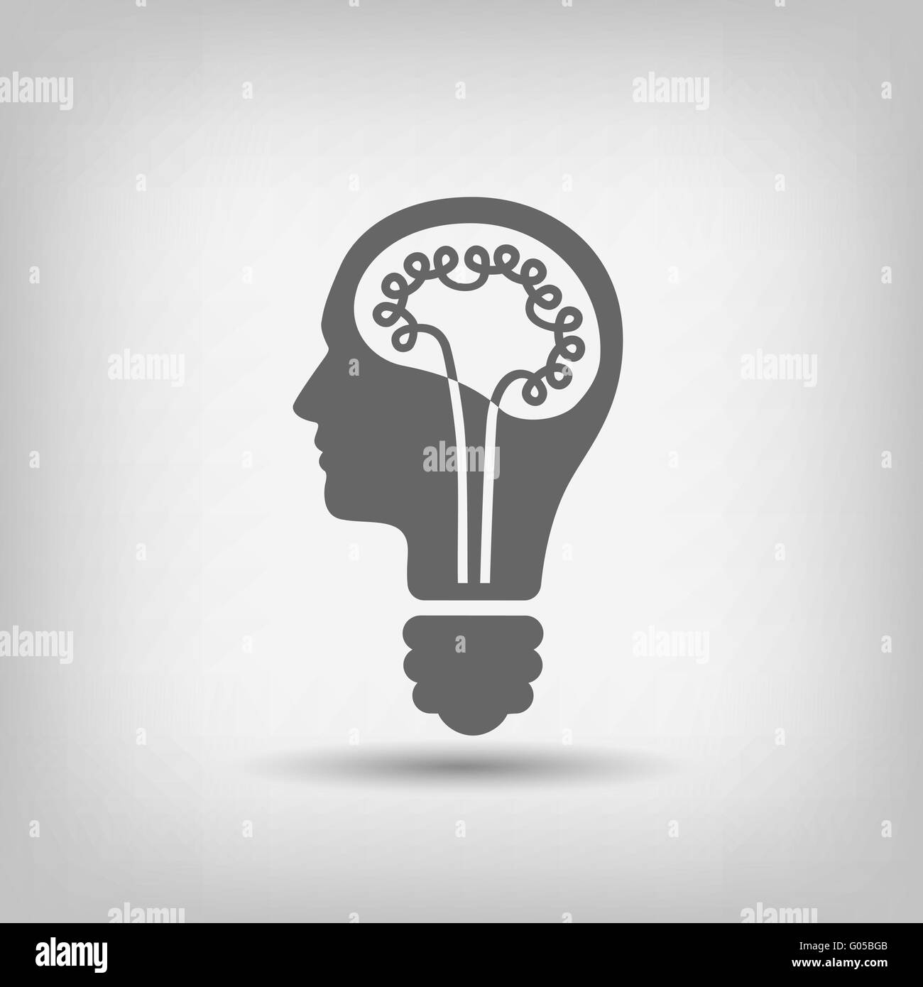 bulb AND head icon Stock Vector Image & Art - Alamy