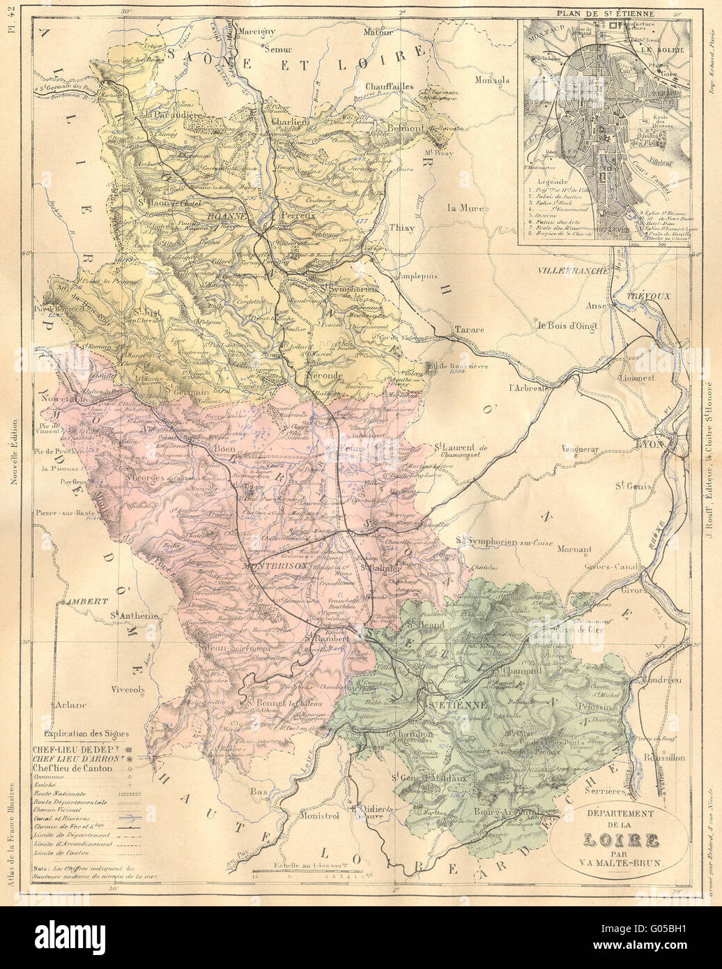 Map of st etienne hi-res stock photography and images - Alamy
