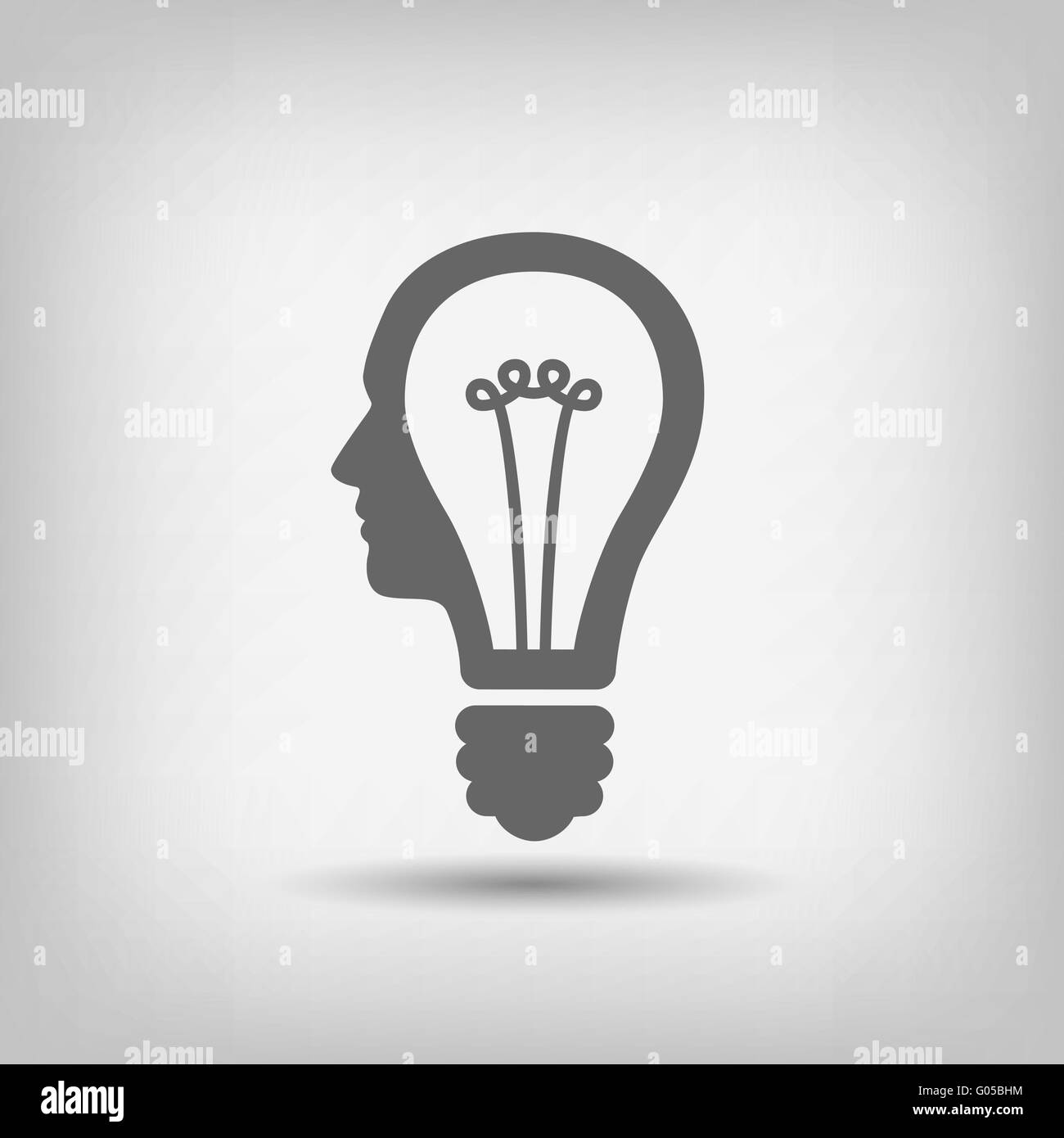 bulb AND head icon Stock Vector Image & Art - Alamy