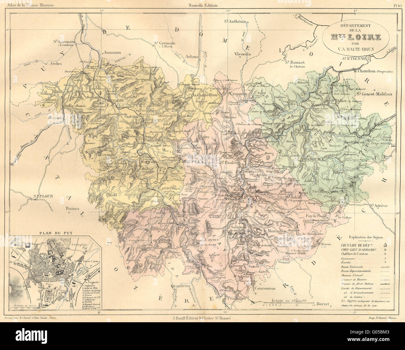 Map of haute loire hi-res stock photography and images - Alamy