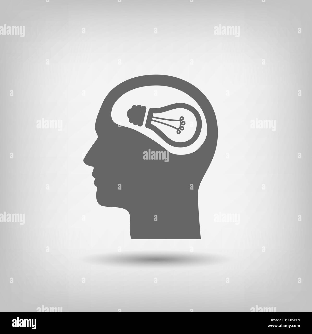 bulb AND head icon Stock Vector Image & Art - Alamy