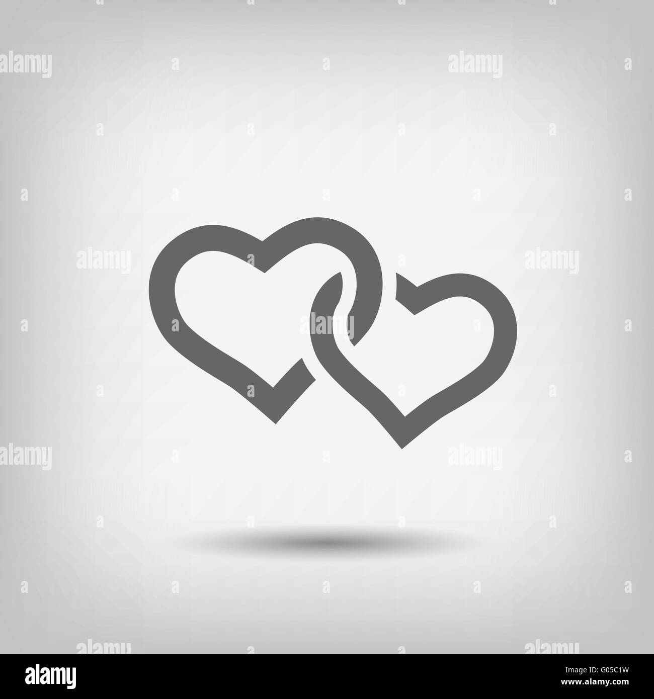two hearts icon Stock Vector Image & Art - Alamy