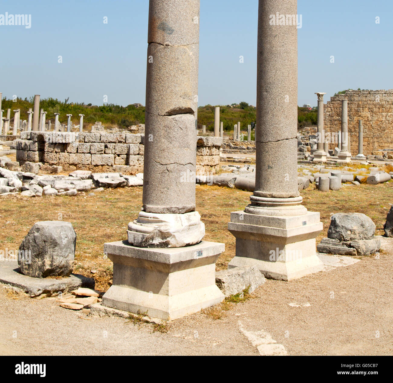 old construction in asia turkey the column and the roman temple Stock ...