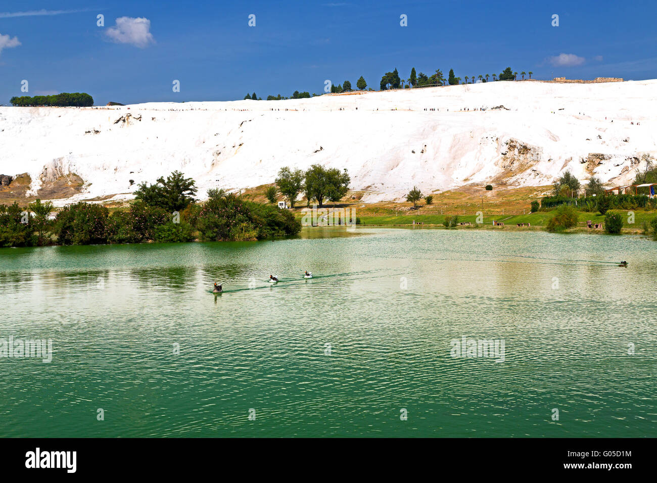 abstract in pamukkale turkey asia the old calcium bath and travertine ...