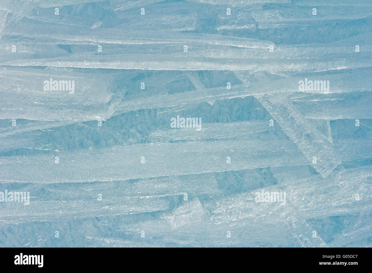 Ice sticks from water of Baikal for background Stock Photo - Alamy