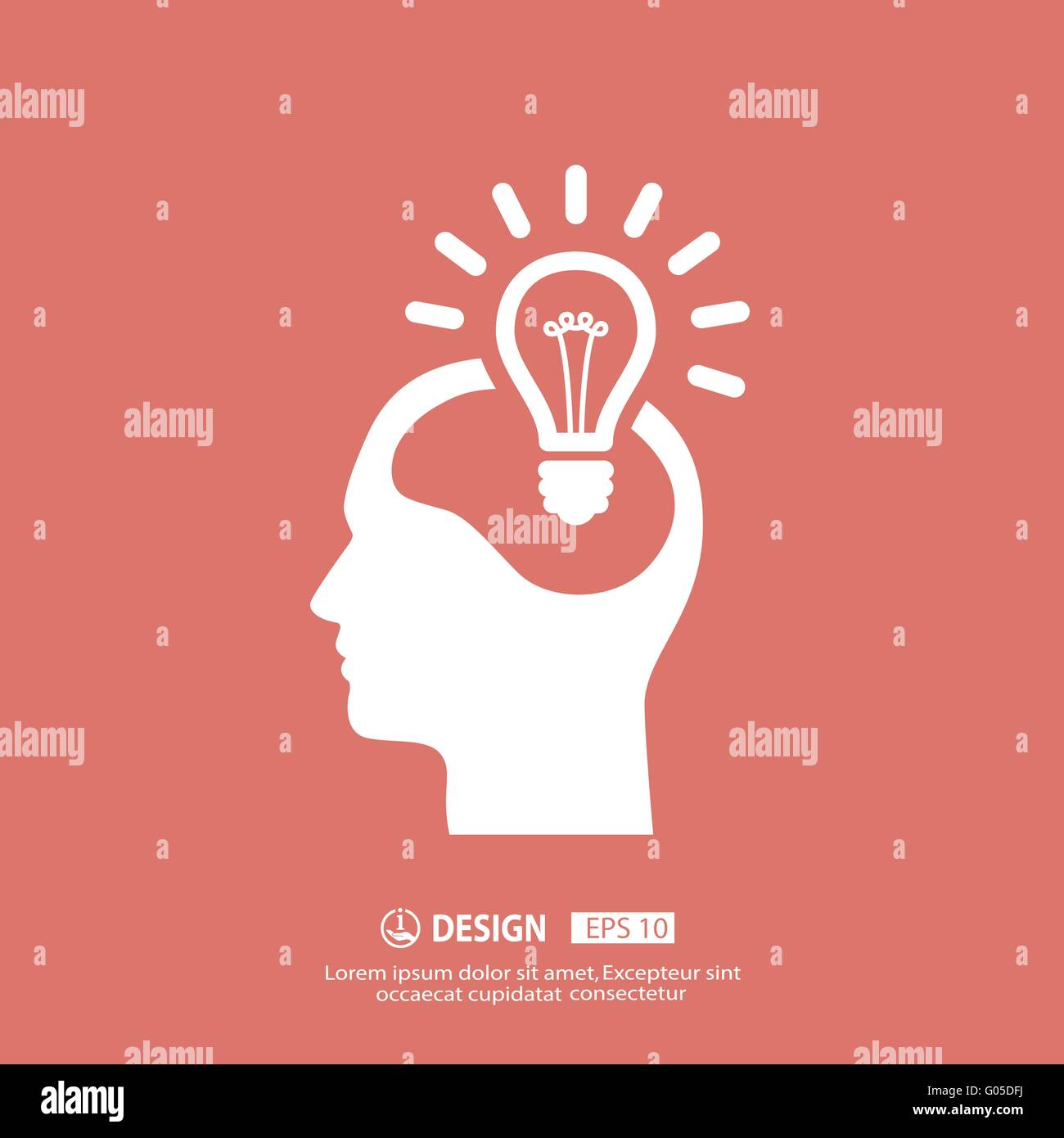 bulb AND head icon Stock Vector Image & Art - Alamy