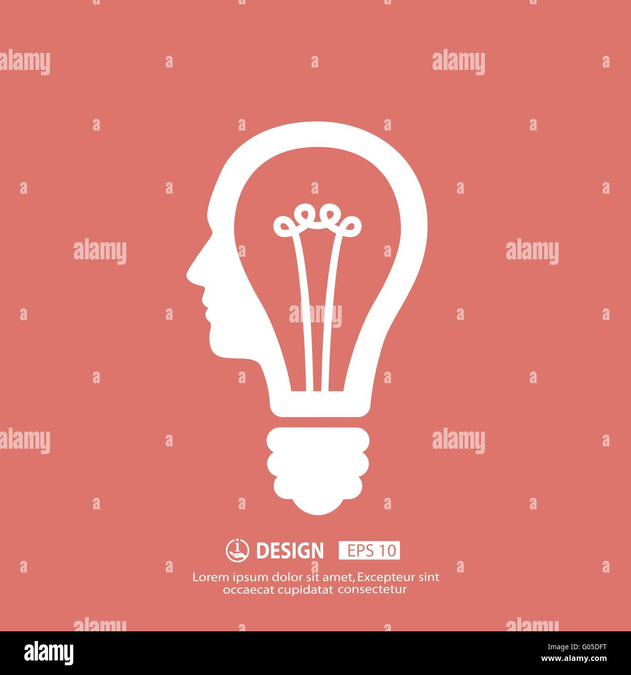 bulb AND head icon Stock Vector Image & Art - Alamy
