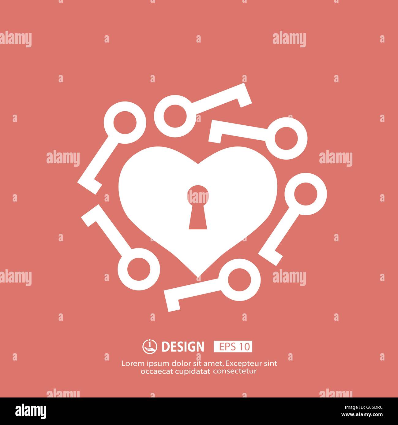 heart with key icon Stock Vector Image & Art - Alamy