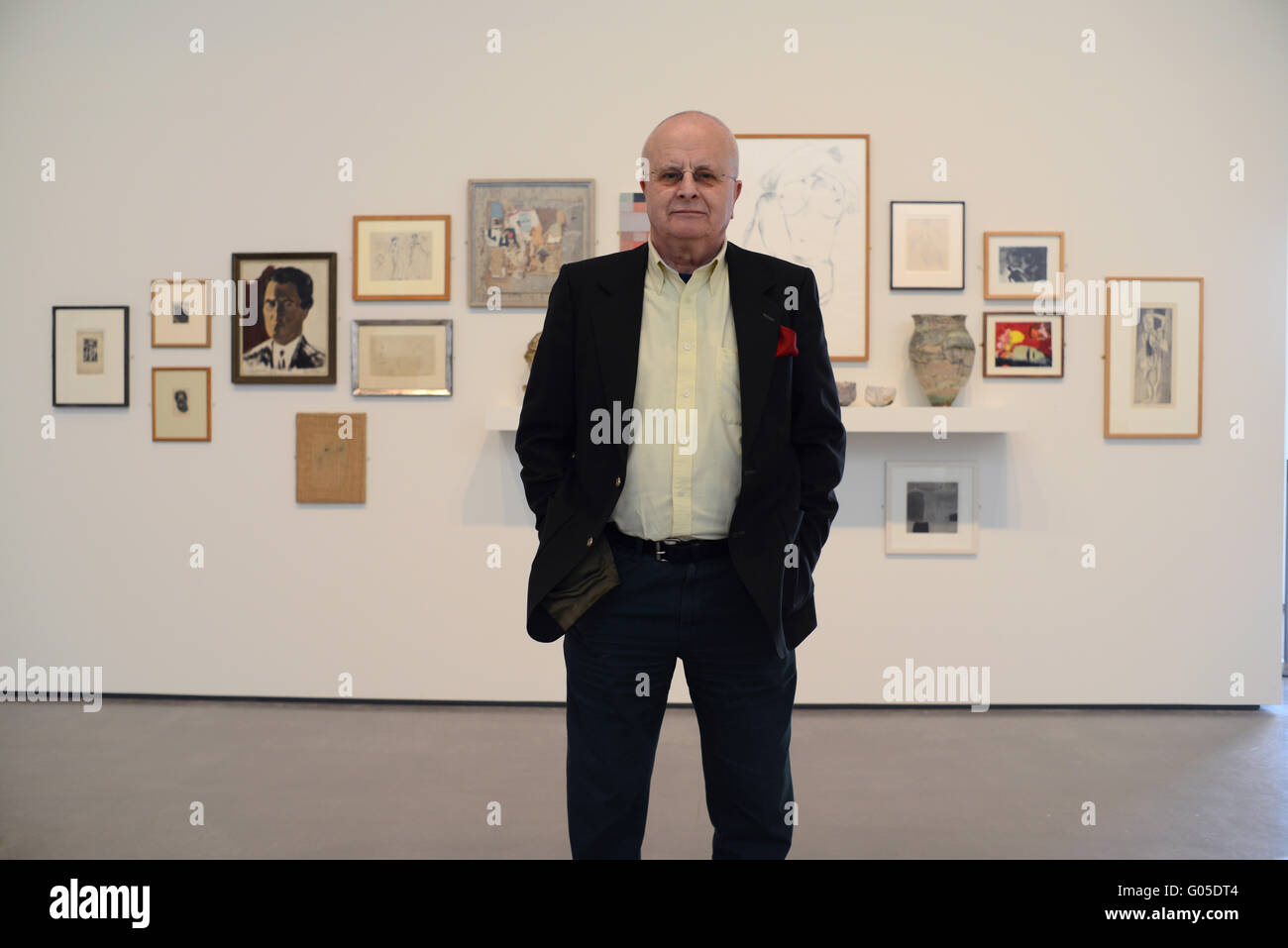 Art collector Tim Sayer with some of the art he has collected which ...
