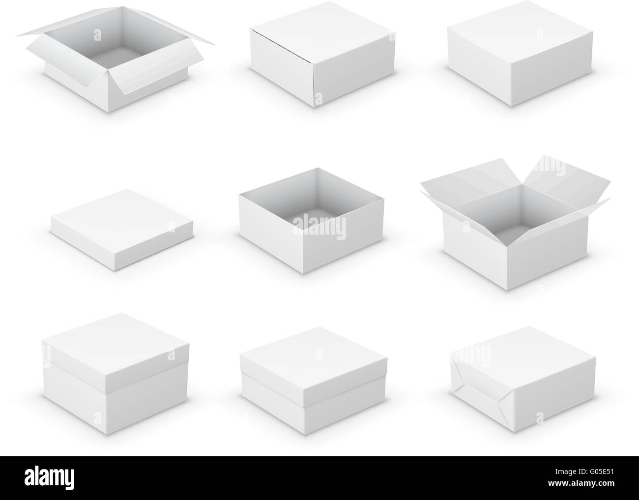 Open boxes vector Stock Vector Image & Art - Alamy