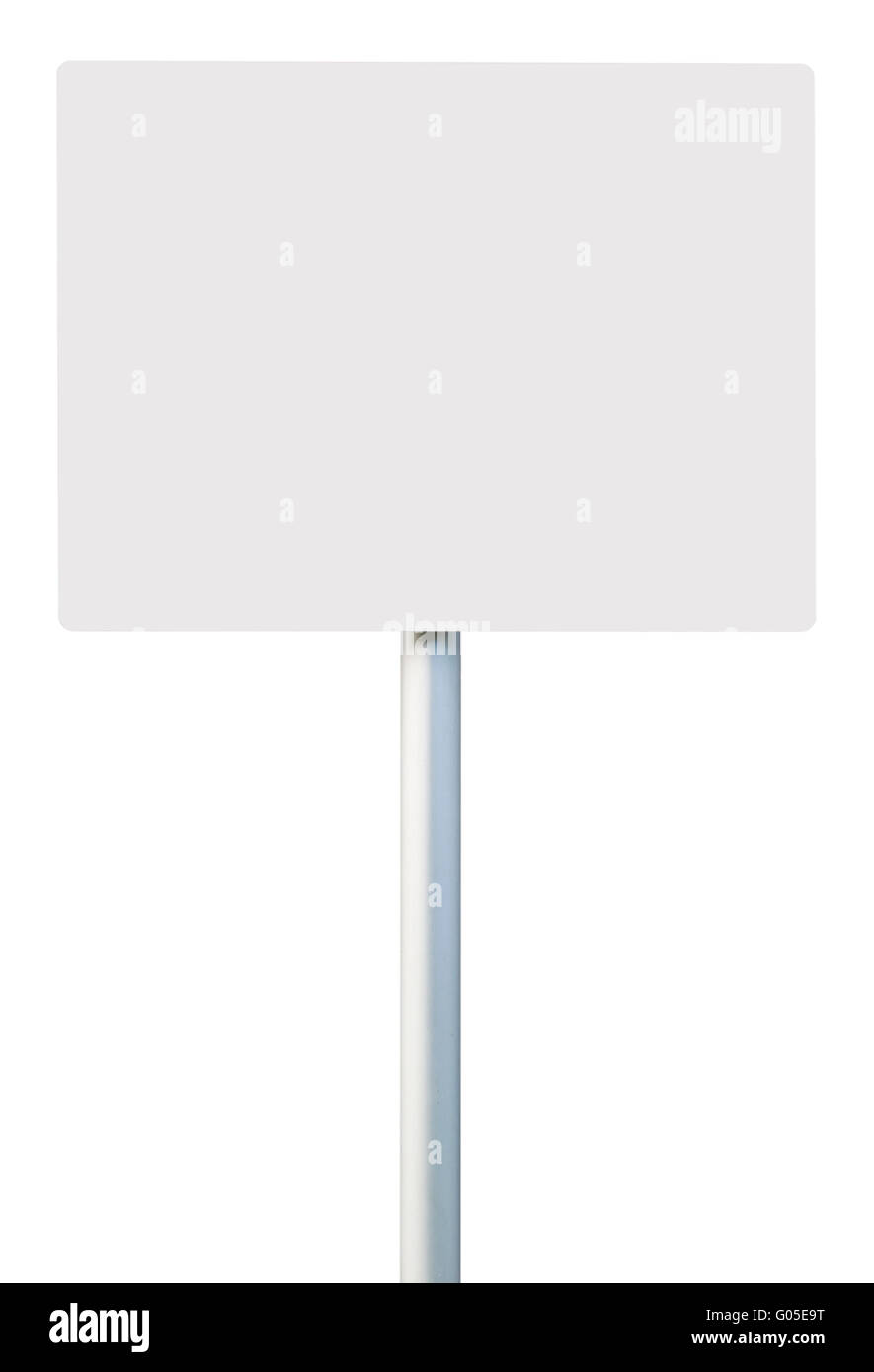 white square sign on post pole (isolated on white background Stock ...
