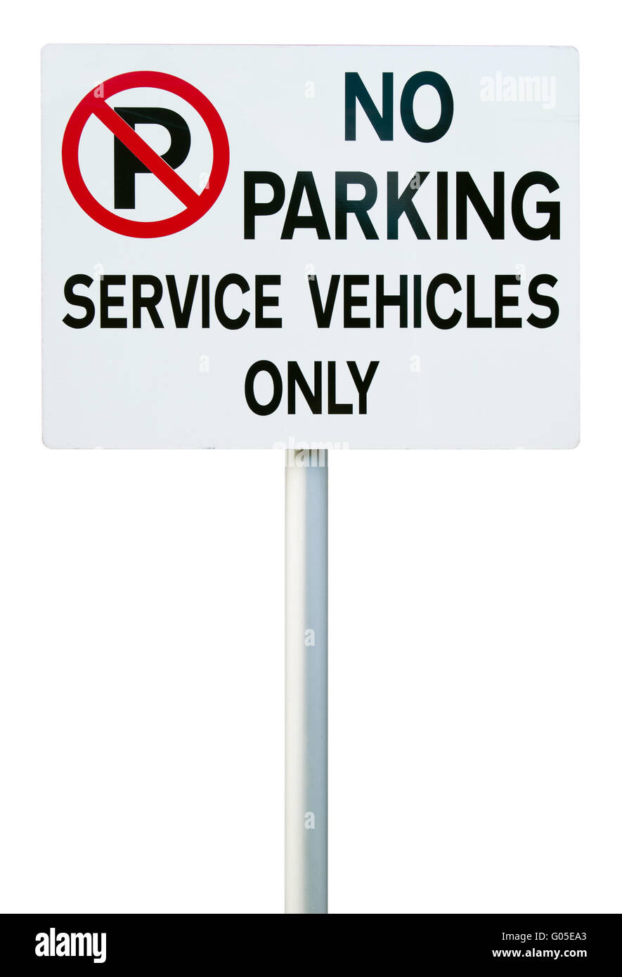 no parking sign (service vehicles only) isolated on white background ...