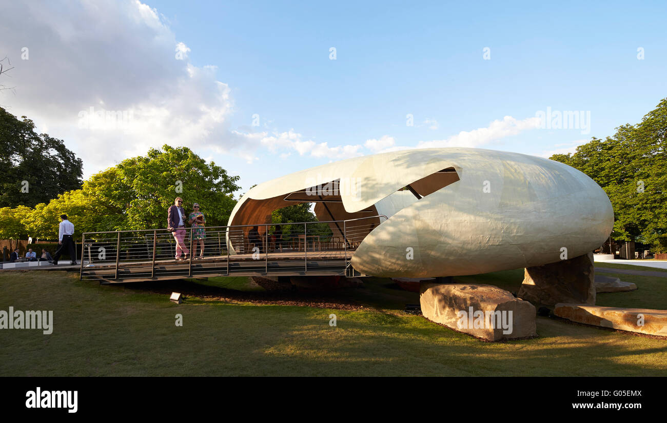 Pavilion hull with entrance bridge. Serpentine Summer Pavilion 2014 ...