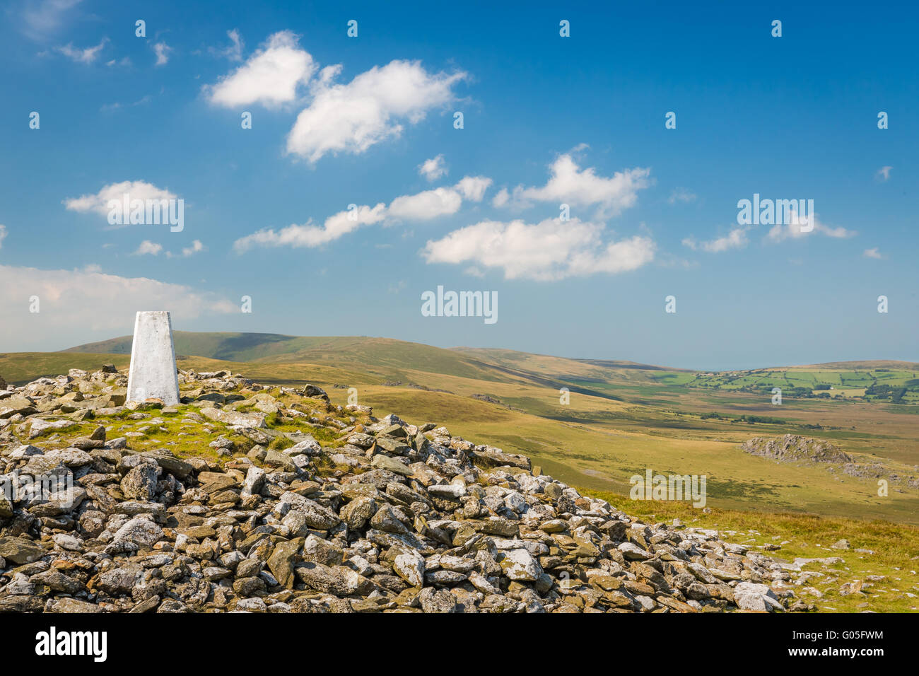 The summit of Foel Drygarn in the Preseli Mountains in north ...