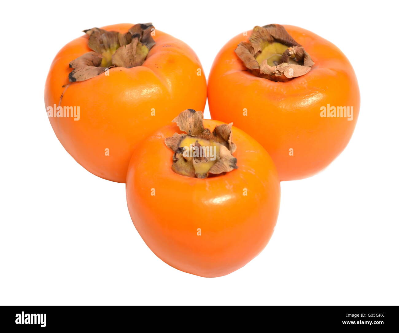 Three ripe persimmons Stock Photo - Alamy