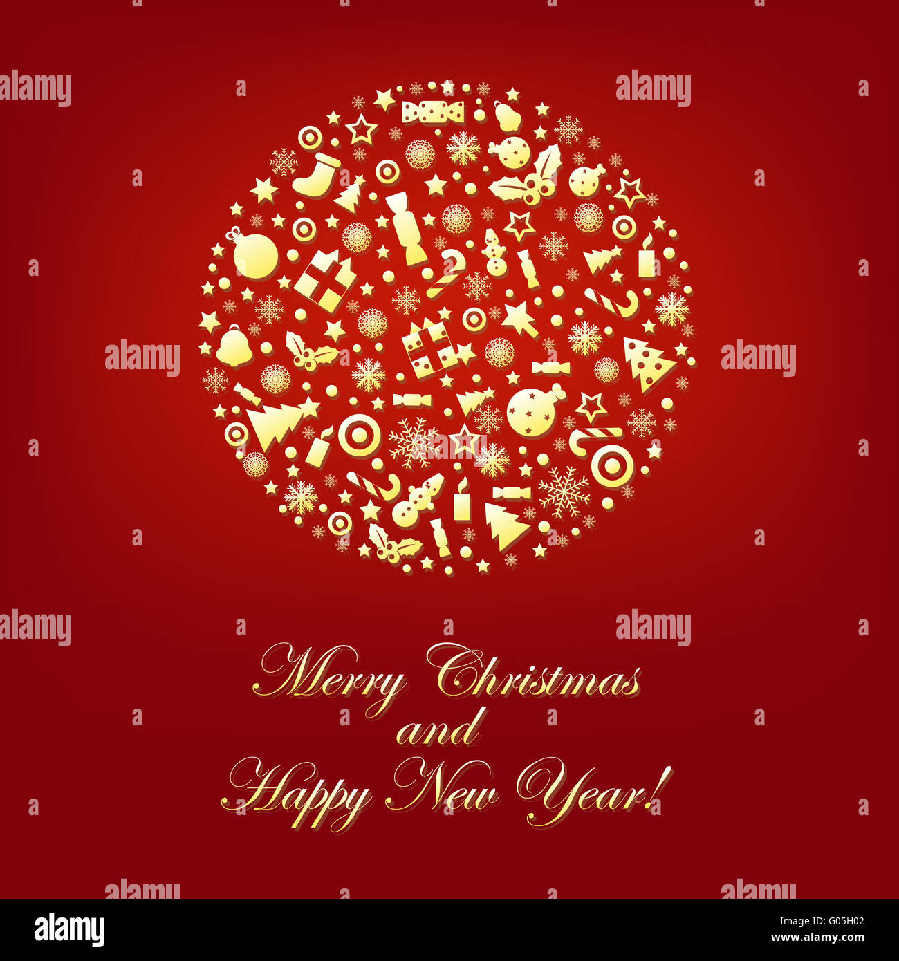 Stylized Sphere From Icons With Red Background Stock Photo - Alamy